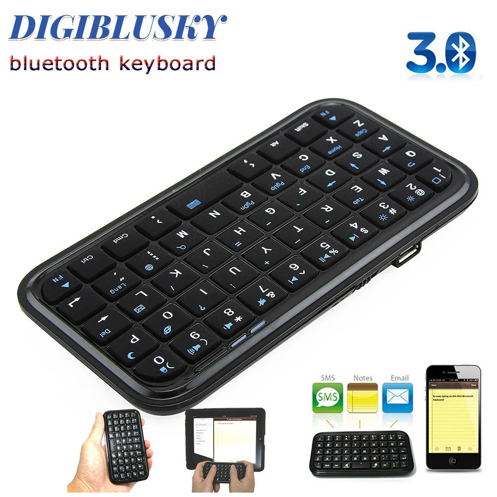 49 Keys Wireless Bluetooth Keyboard Rechargeable Black Ultra Slim Mini ...