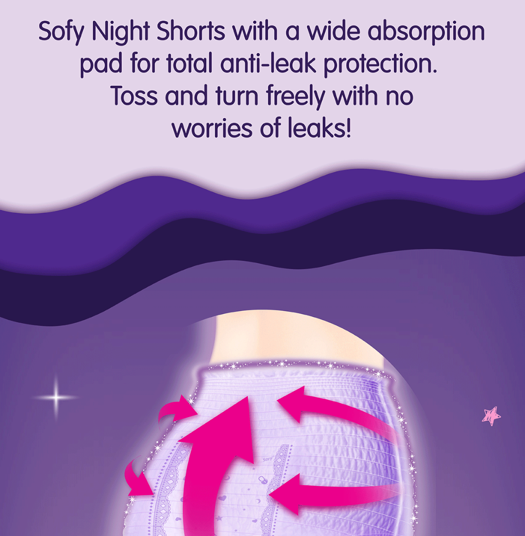SOFY Night Shorts Sanitary Protection Pants Medium - Large 2 pcs ...