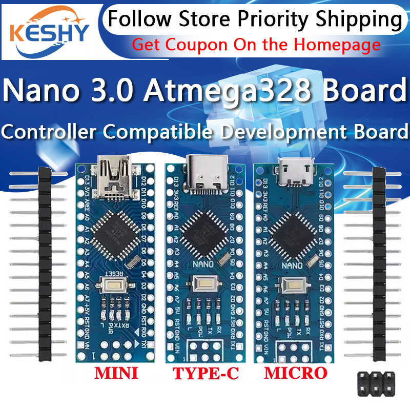 For Promotion Arduino Nano 3 0 Atmega328 Controller Compatible Board Module Pcb Development