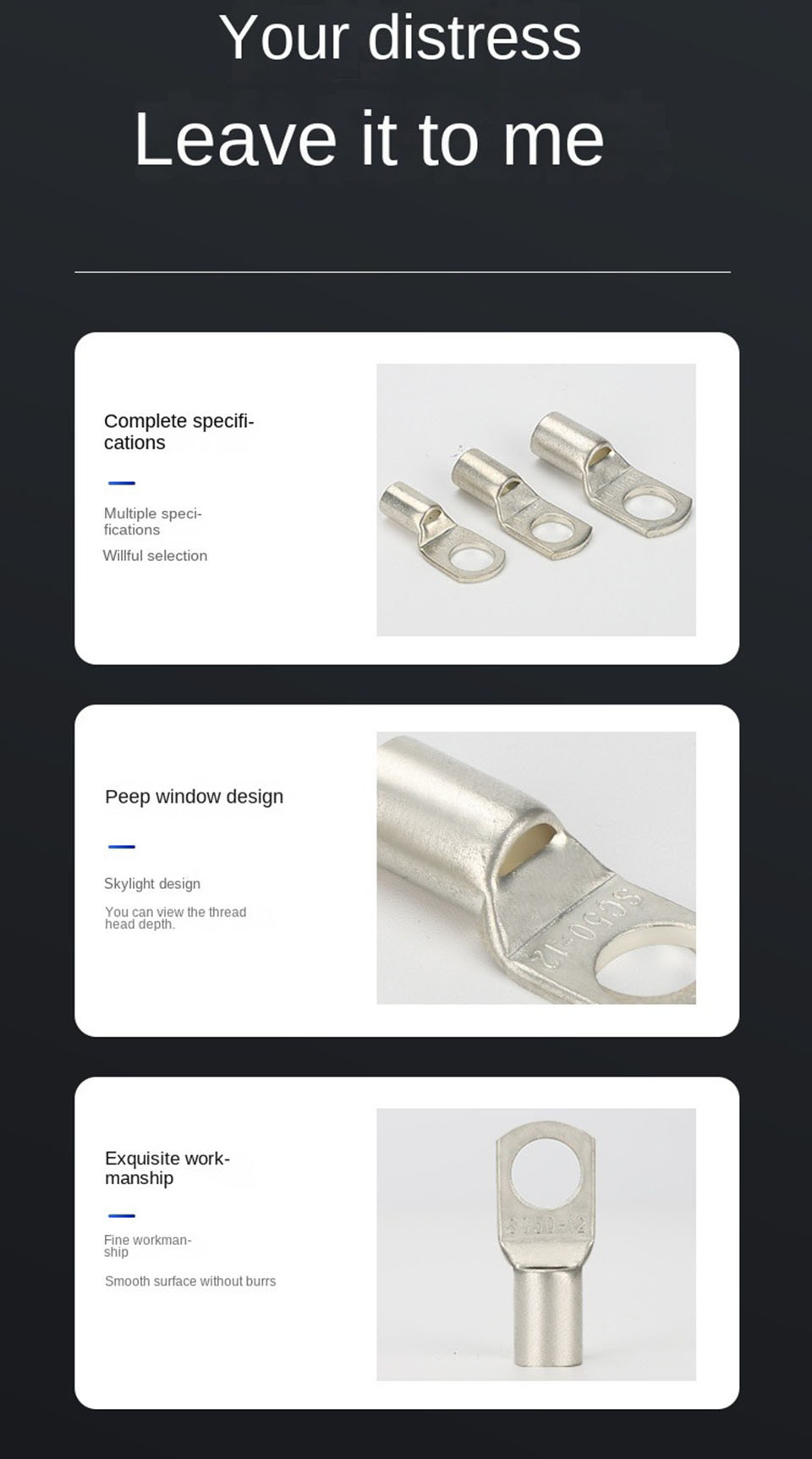 Copper Tinned Cable Crimp Terminals SC Type Wire Connector SC16 SC25 ...