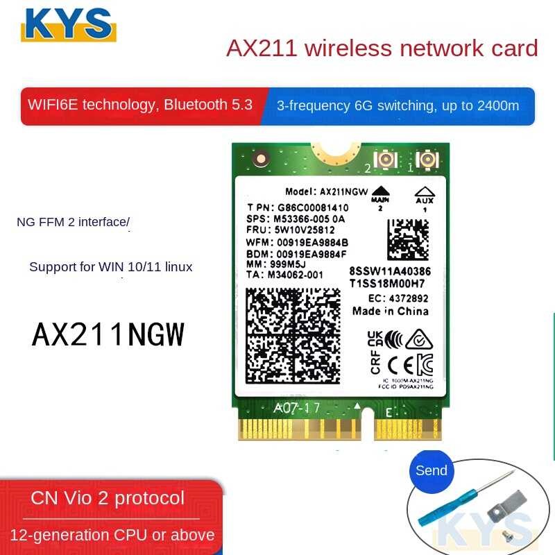Wifi6e For Intel Ax211 M.2 Key E Cnvio2 Wifi Card Dual Band 5374Mbps ...