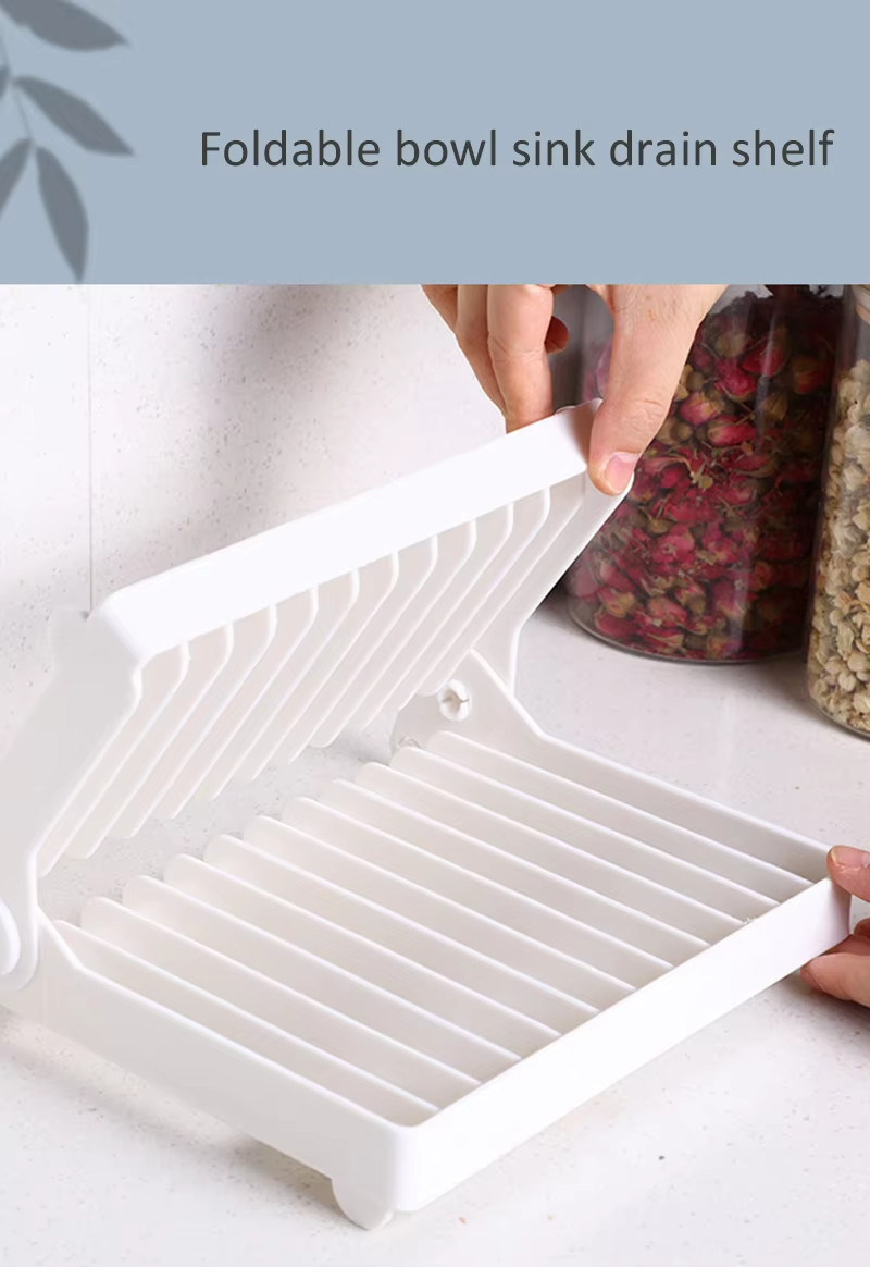 Foldable Dish Rack Kitchen Plate Utensil Cutlery Drying Rack Plastic ...