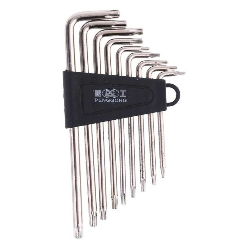 9Pcs L-Shape Torx Star Hex Wrench Set Gamit Ang Holes Hardware Tool Kit ...