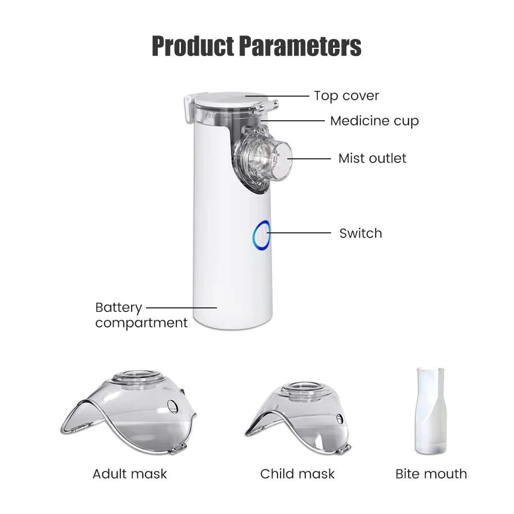 Portable Nebulizer Silent Machine for Asthma Ultrasonic Mesh ...