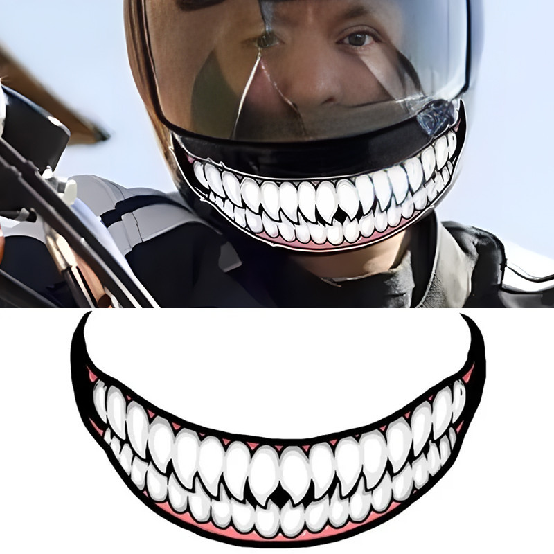 RONXMOR 1PC NEW Motorcycle Car Sticker Evil Teeth Tongue Smile Sticker ...