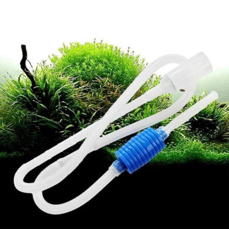 Aquarium Siphon Fish Tank Syphon Cleaner Pump Hali-Automatic Water ...