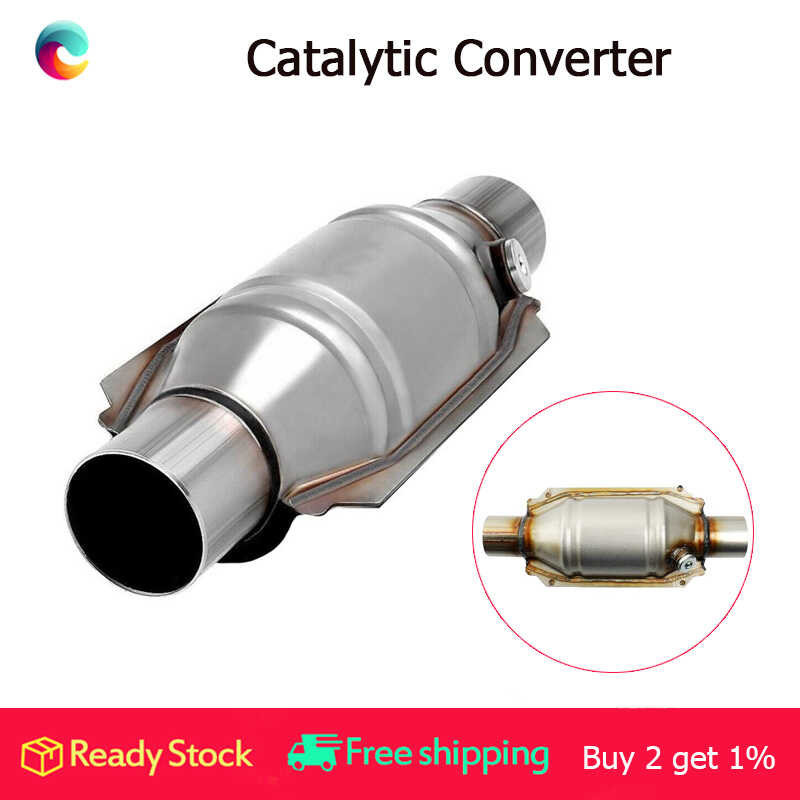 Catalytic Converter Universal Ng Inlet/Outlet, Na May O2 Port & Heat Shield 53004 Car Stainless ...