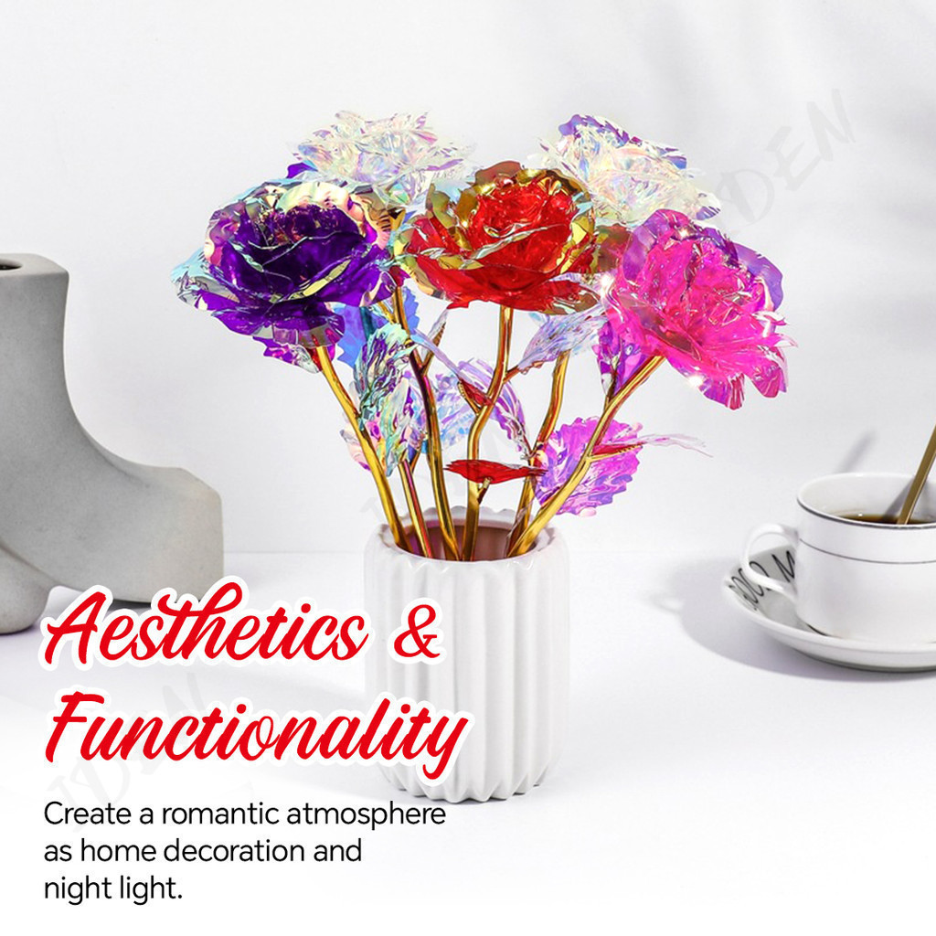 【Glowing Rose】Artificial flower LED Flashing Rose for Valentine's Day ...