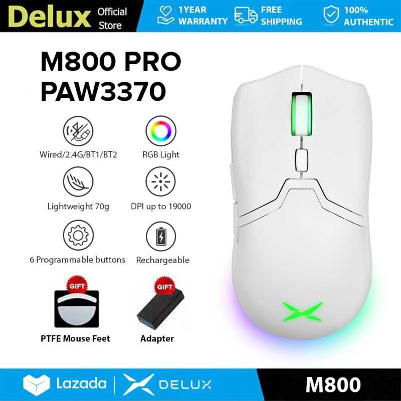 M800 PRO Delux Paw3370 Wired & Gaming Mouse DPI MAX 19000 Rechargeable ...