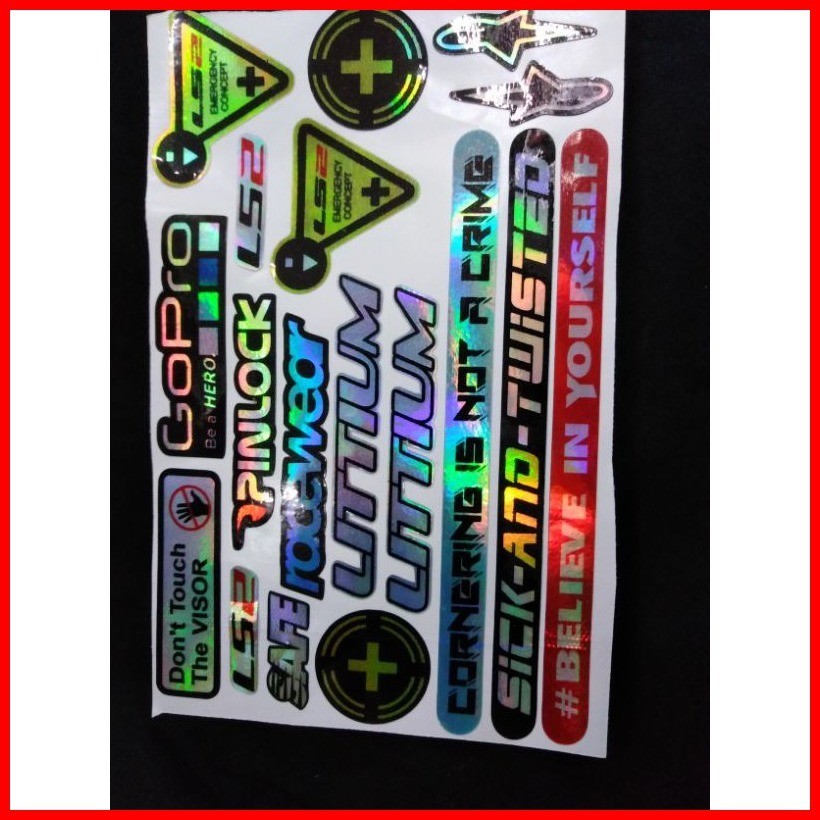 LS2 helmet sticker holographic FREE!!! 2 pcs LOGO sticker | Shopee ...