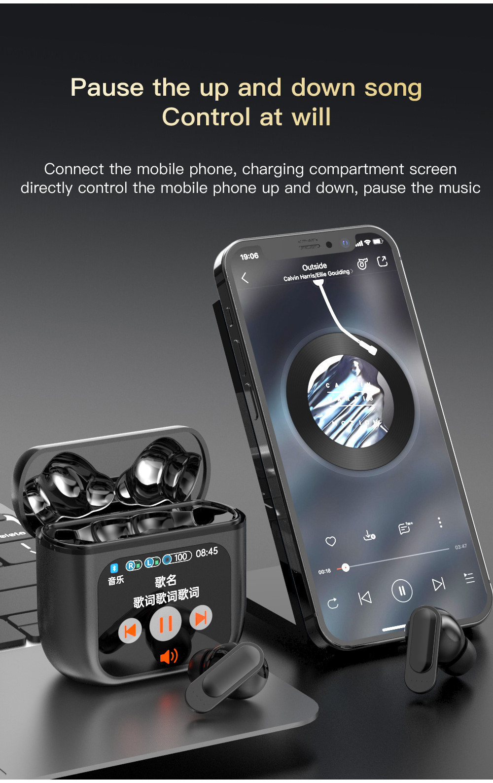 2024 Hot selling color screen earphones SE-60 with screen Bluetooth ...