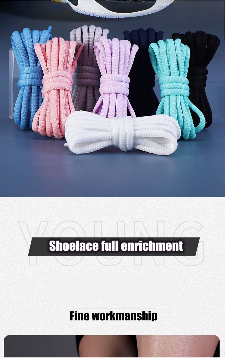 Round Shoelaces Basketball Sneakers Shoe Laces Black White Shoelace Men ...