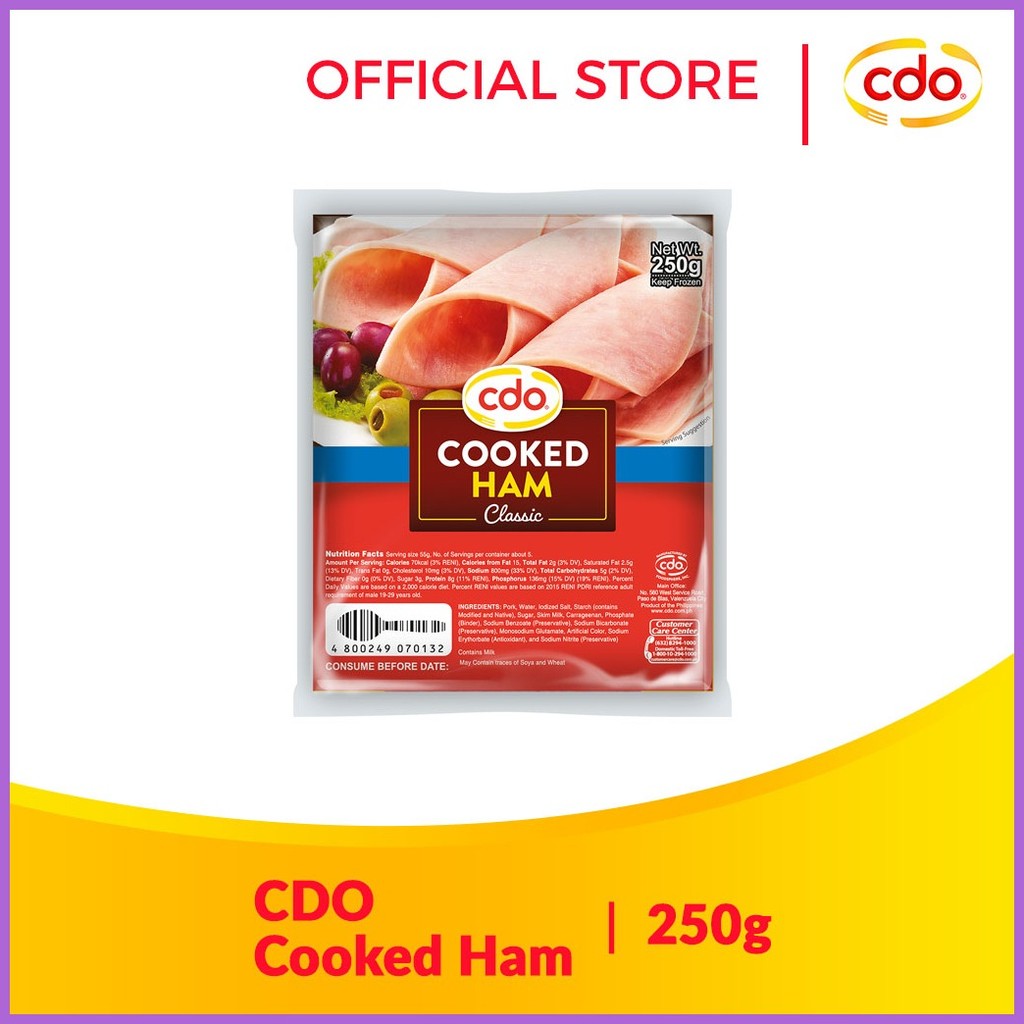 CDO Classic Cooked Ham 250g | Shopee Philippines