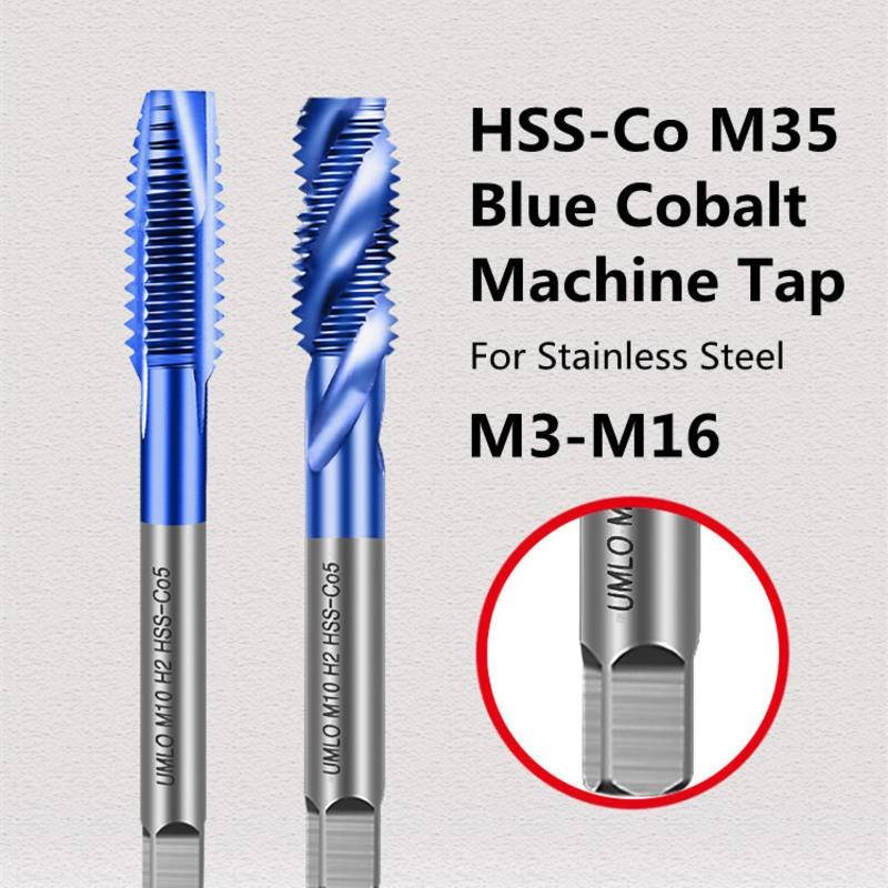 in stock 1PC HSS-Co M35 Nano blue cobalt containing machine tap screw tip spiral tap M3 M4 M5 M6 ...