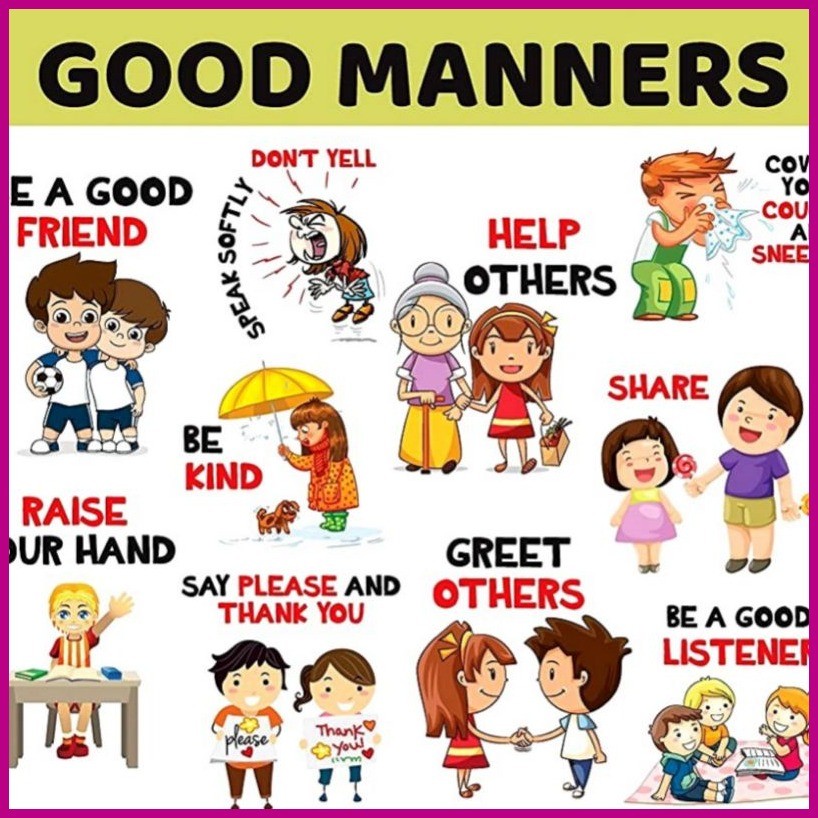 ♂ GOOD MANNERS Wall Chart | A4 Size Laminated Educational Wall Chart ...