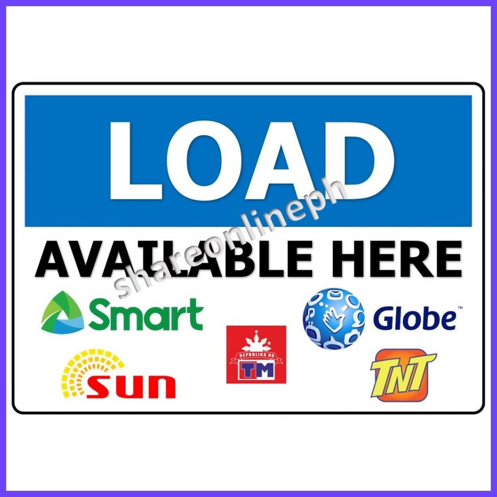 ⇧ Laminated Signages Load Sim Available Here Sticker Signage PVC Sign ...