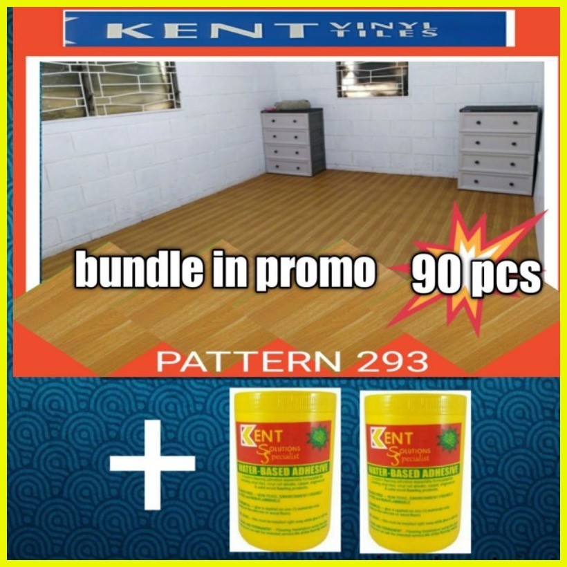 ☑ KENT VINYL TILES 293 90 pcs PLUS 2 KENT WATER-BASED ADHESIVE | Shopee ...