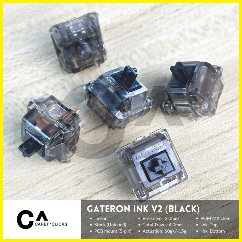 GATERON Ink Black V2 Linear Mechanical Keyboard Switch (Stock) 10pcs ...