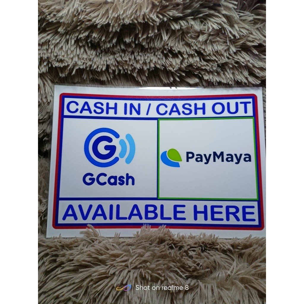 ♟ CASH IN/CASH OUT PAYMAYA X GCASH SIGNAGE LAMINATED A4 SIZE | Shopee ...