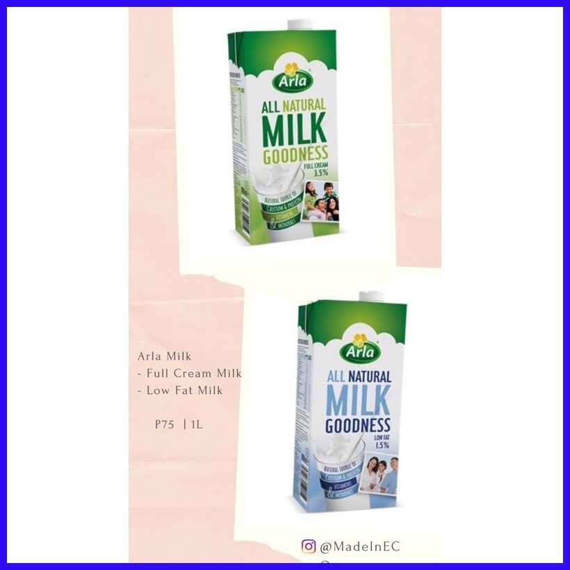 Arla Milk Full Cream | Low Fat | Shopee Philippines