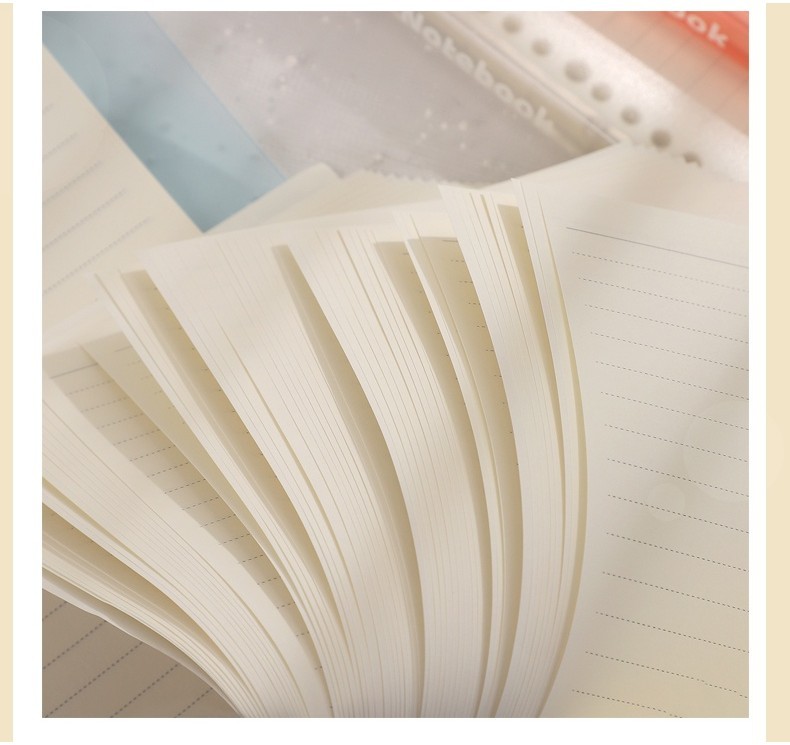 A5/B5 Colored Simple Soft Cover Semi Transparent Loose Leaf Filling ...