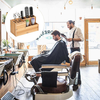 Wood Barbershop Loesywig Haircut Scissor Rack Hairdressing Tool Box ...