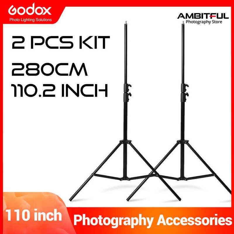 2Pcs Godox 280Cm 9Ft Tripod Para Sa Studio Photo Stand For Flash Strobe ...