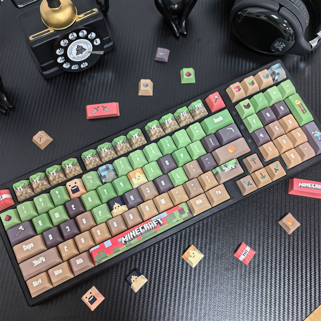 Minecraft Keycap Cherry Profile PBT Five-sided Dye Sublimation 133 Keys ...