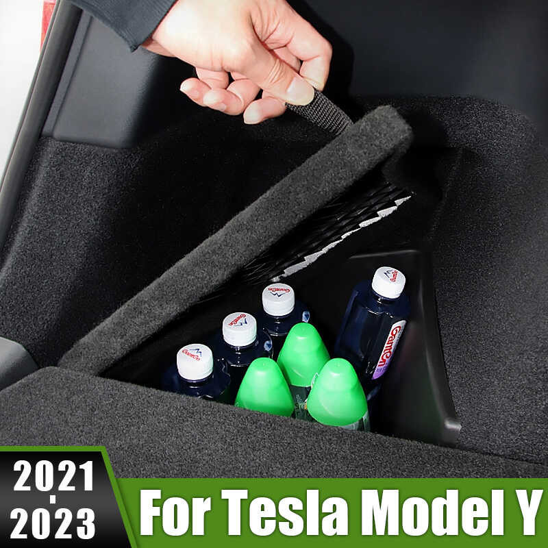 Sa Tesla Para Model Y 2021 2022 2023 TPE Car Rear Trunk Side Organizer ...