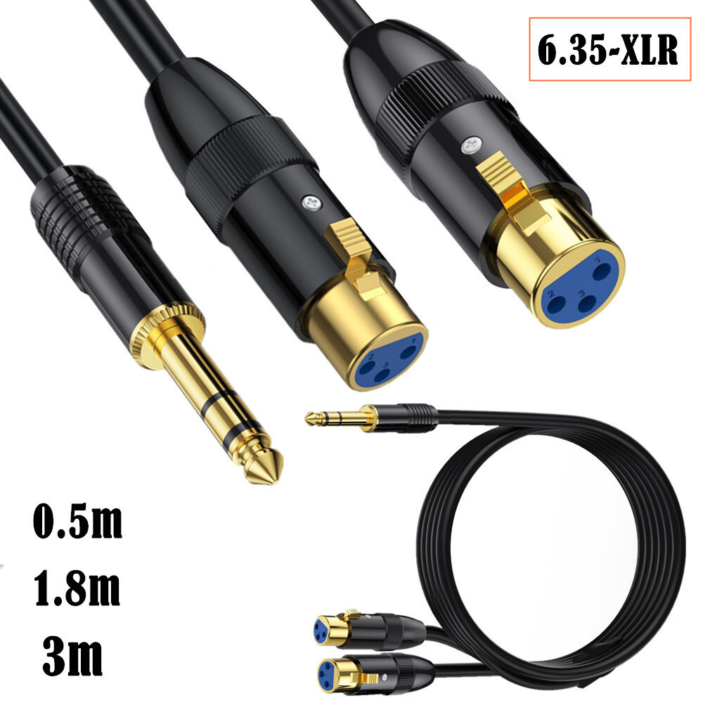 Y Type One Point Two 6.35mm Dual-Sound Male to 2 XLR 3P Female ...