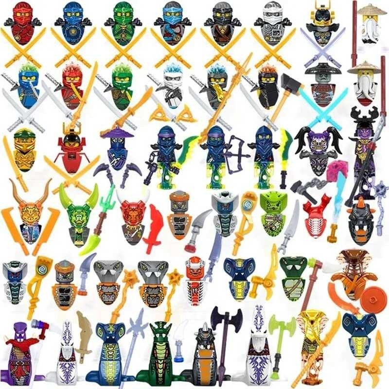 Mini Ninja Motorcycle Action Figures Building Blocks Skeleton Soldiers ...