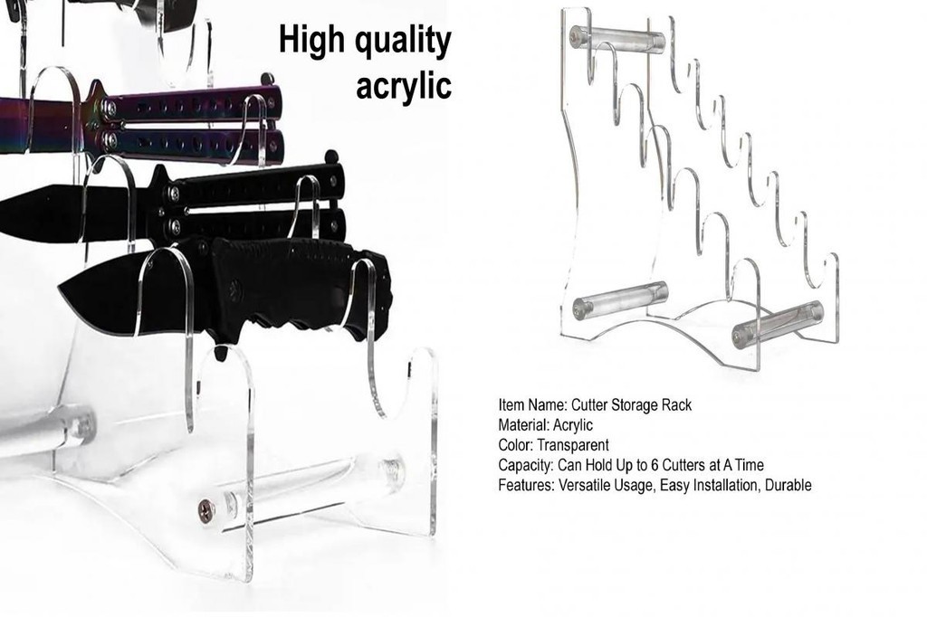 JD Durable Cutter Stand Screw-in Cutter Storage Acrylic Cutlery Holder ...