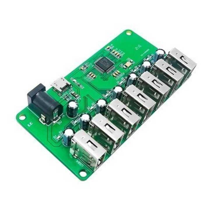 HUB 1 To 7 Hub Seven Port Splitter Module With Power Supply USB 2.0 ...