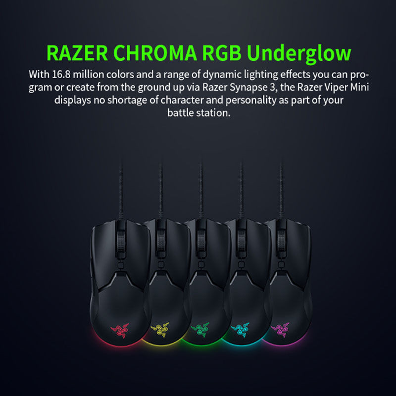 Razer Viper Mini Mouse 8500DPI Optical Sensor Chroma RGB Wired 61 Grams ...