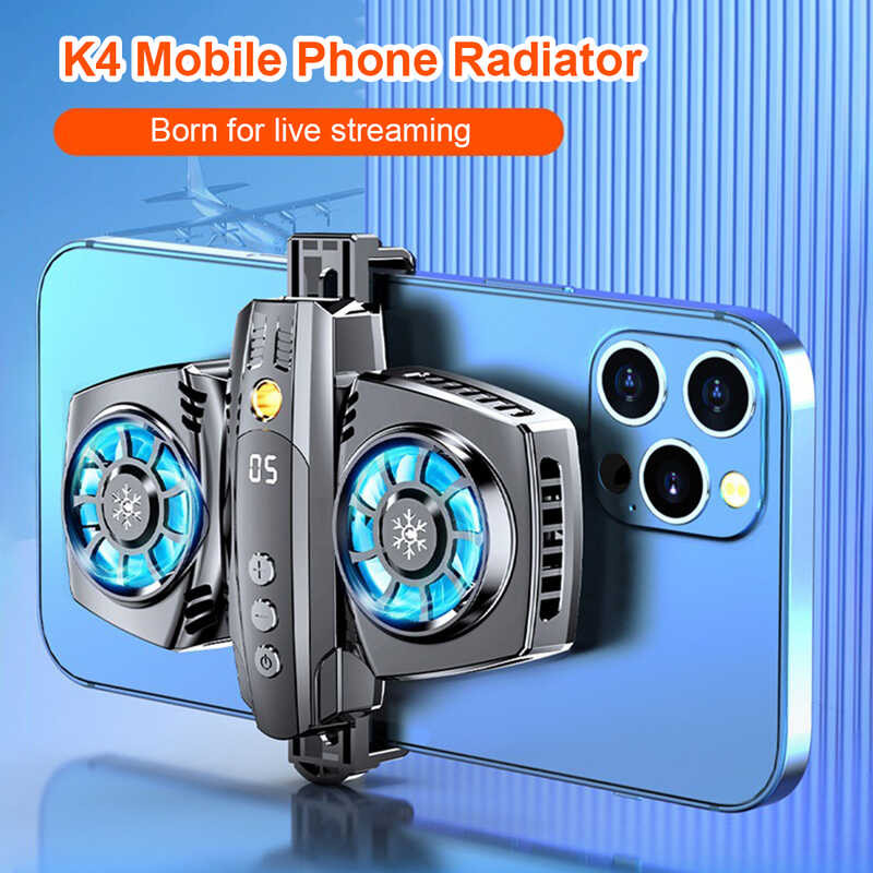 Phone Mobile Cooler Dual RGB Coog Fan Phone Radiator For Xiaomi iPhone ...