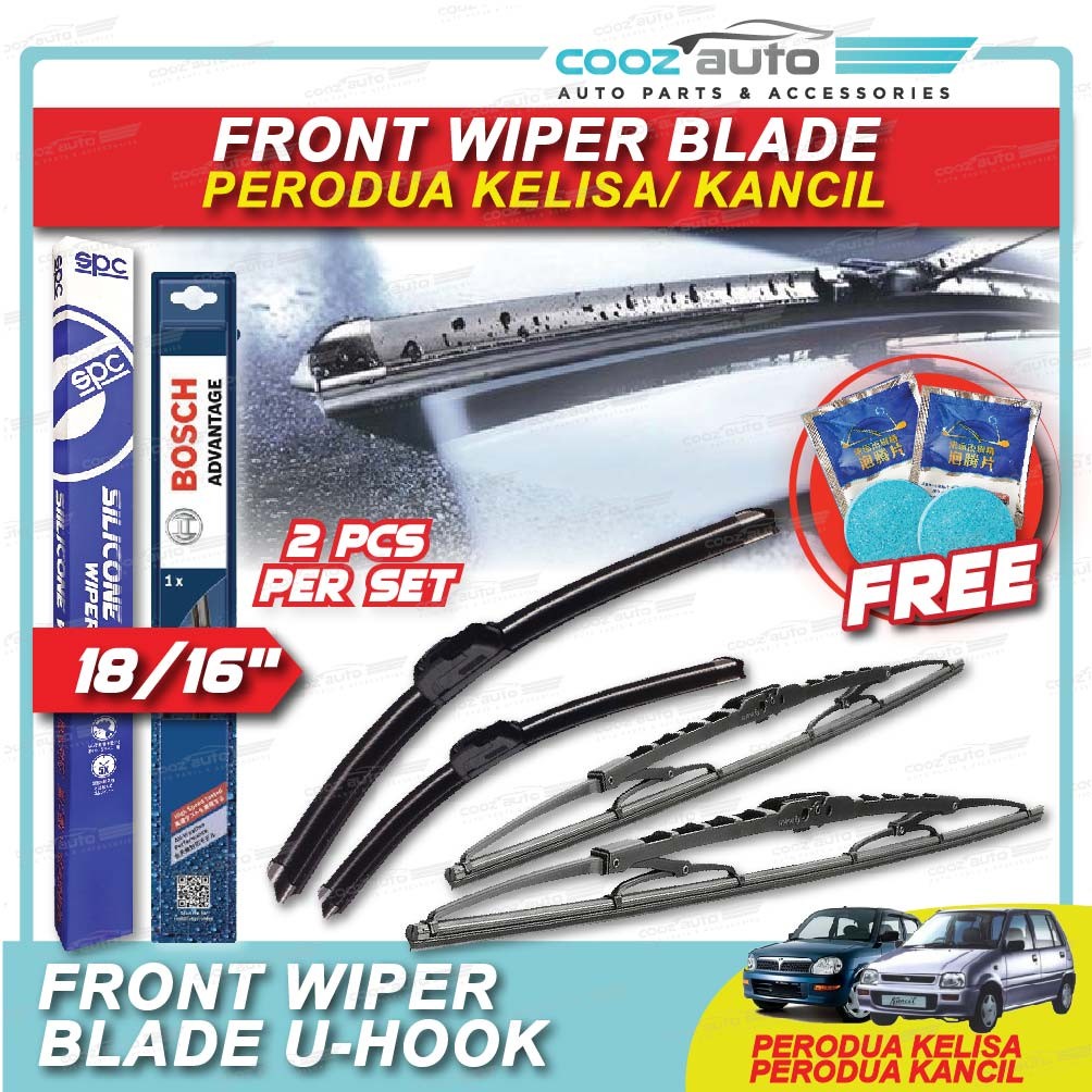 Car Front Wiper Blade Perodua Kancil Kelisa Pengelap Cermin Depan Bosch Advantage Set Windshield ...