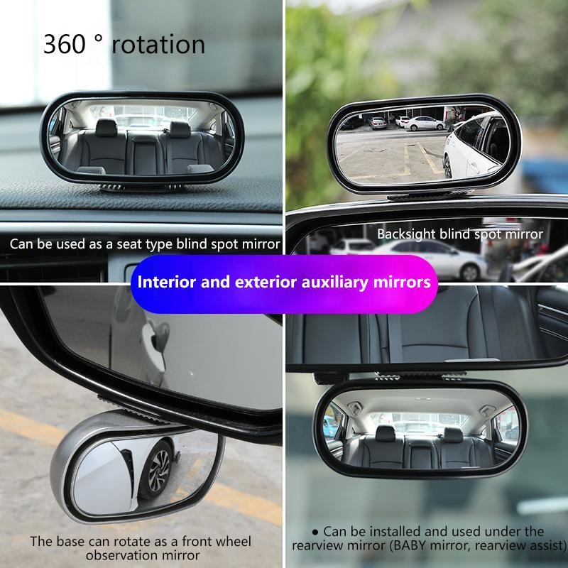 1pc Universal Car Mirror 360° Adjustable Wide Angle Side Rear Mirrors ...