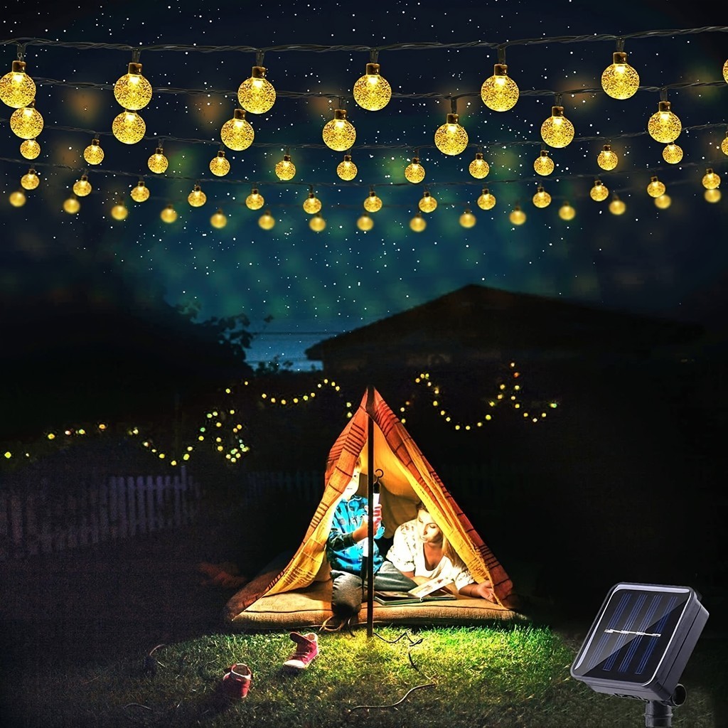 Solar String Lights 8 Lighting Mode Solar Waterdrop Crystal Ball ...