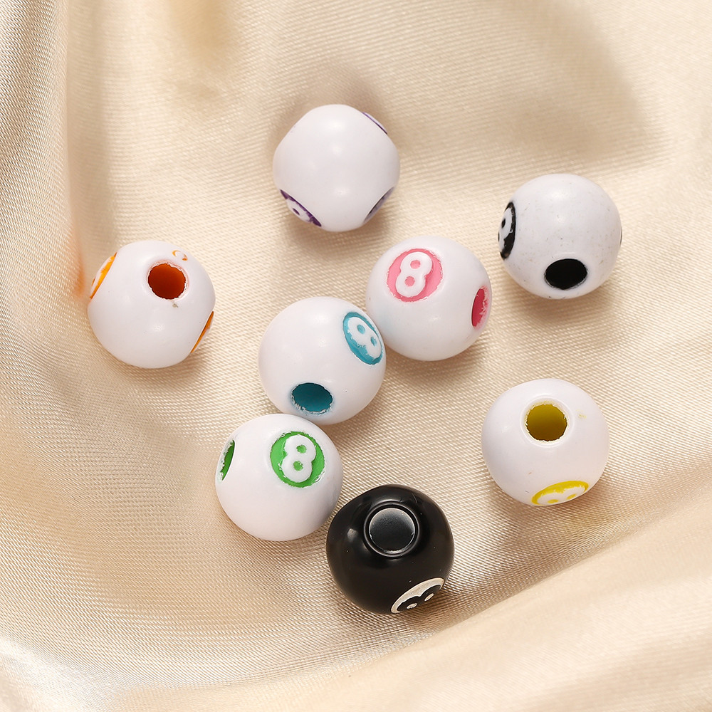 St.kunkka 20-50Pcs 10 * 11mm Acrylic Black 8 Billiard Color 8 Billiard ...