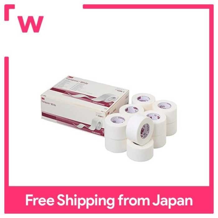 3M Transpore White Surgical Tape 1534-1 25Mm X 9.1 M 12 Rolls Medical Tape Non-Woven Fabric ...