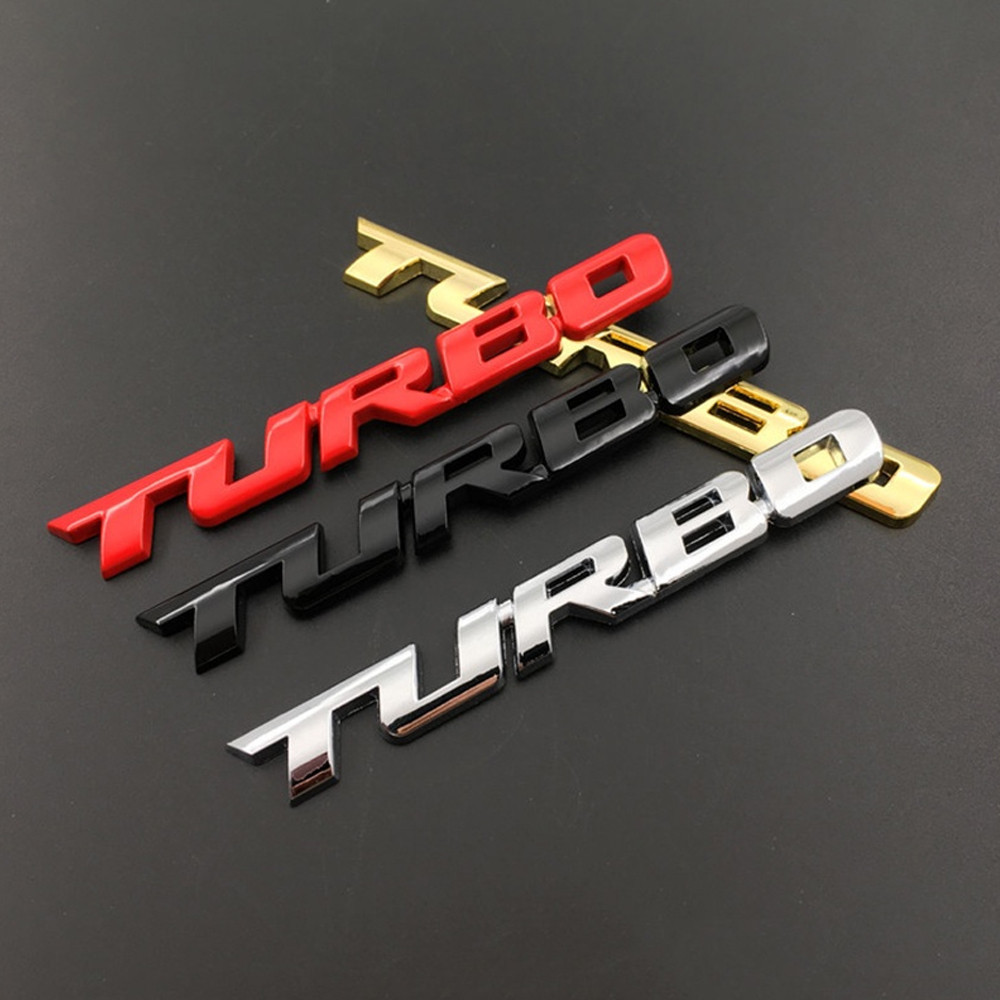 3D Metal Chrome Zinc Alloy Car Sticker Modified Turbocharged Turbo Logo ...