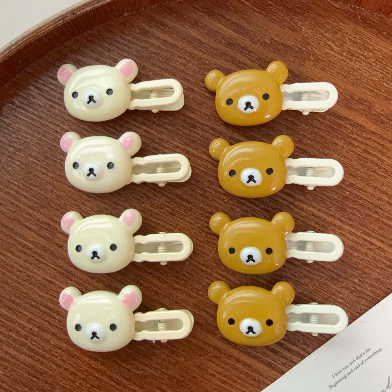 Cute Cartoon Rilakkuma Hairclips Kawaii Little Bear Side Bangs Clip ...