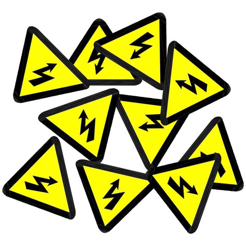 Pcs 25 - Stickers Label High Voltage Warning Electric Triangle Danger ...