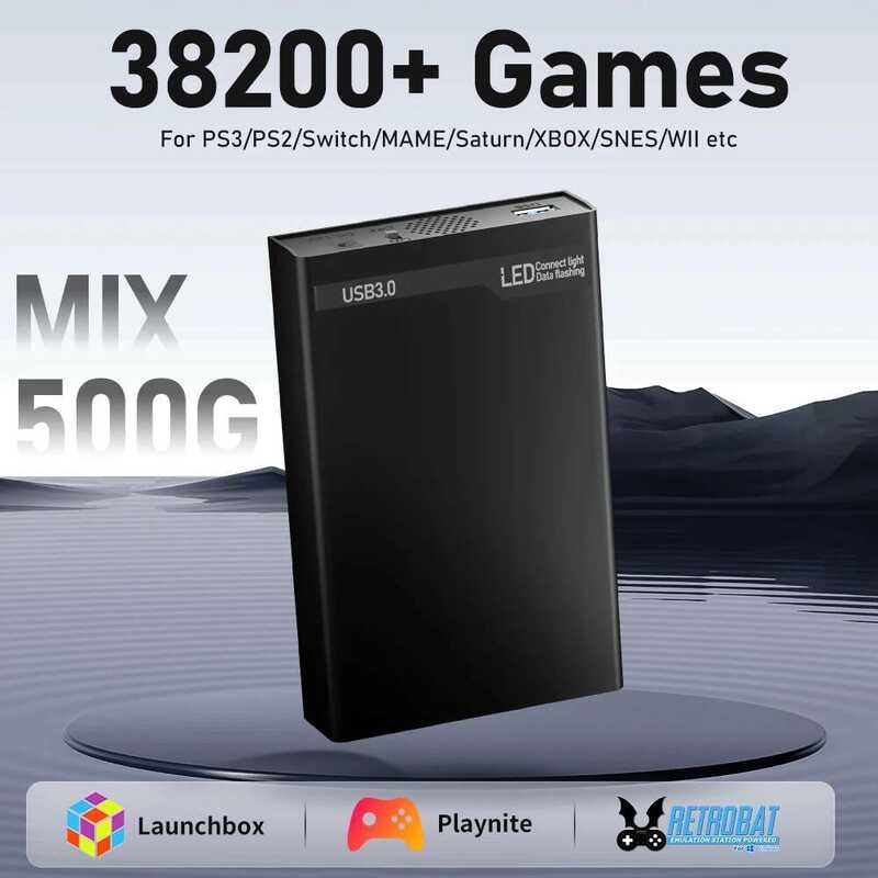 500G HDD Launchbox&Retrobat&Playnite System Game Console Na May 38200 ...