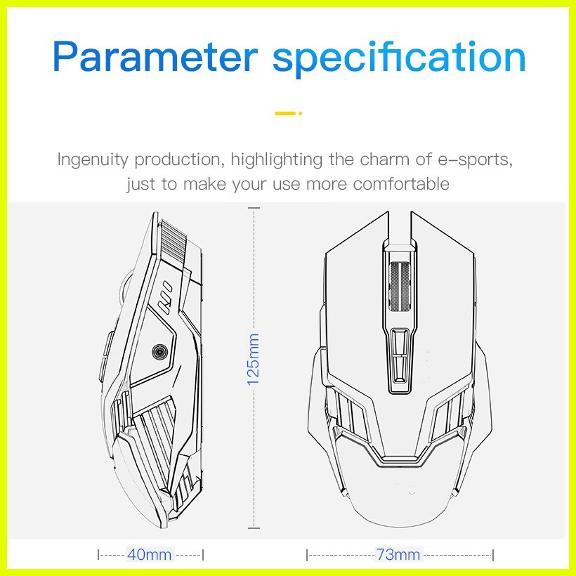 ☂ ☽ Niye Original Wireless Gaming Mouse Metal Mouse Ergonomic ...