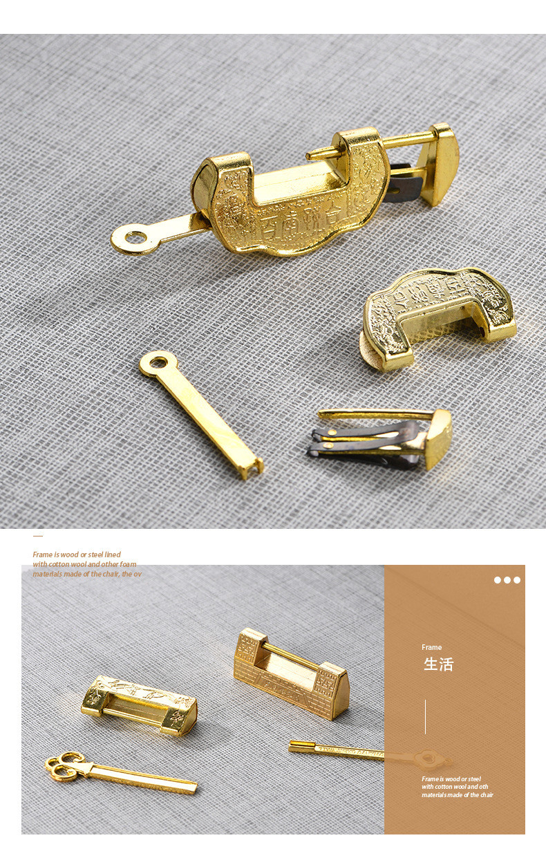 7 Mini Antique Small Locks Chinese Style Distressed Box Padlocks Retro ...