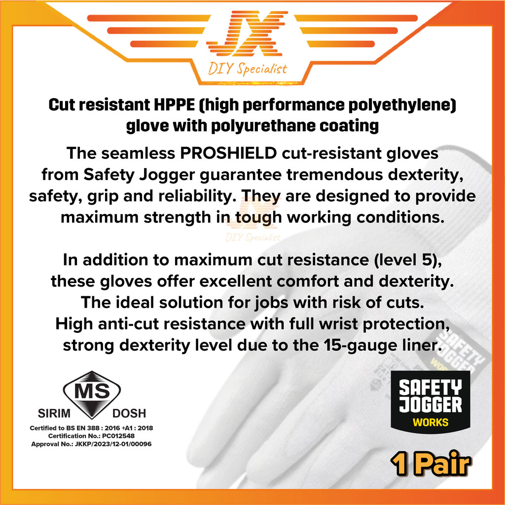 SAFETY JOGGER ProShield Anti Cut PU Coating High Quality Industrial ...