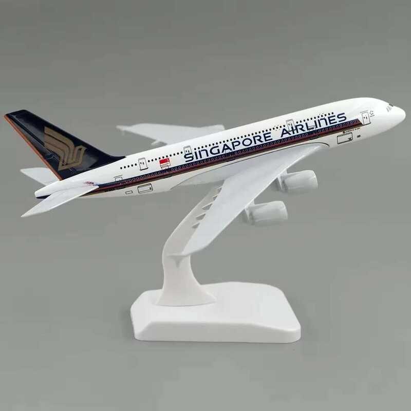 20cm Alloy Aircraft Model A380 Aircraft Airbus Singapore Aires Resin ...