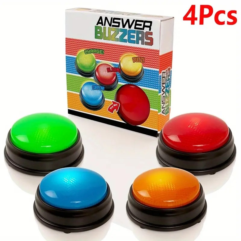 Answer Buzzers for Game Shows 4pcs Game Buzzers with Lights & Sounds ...