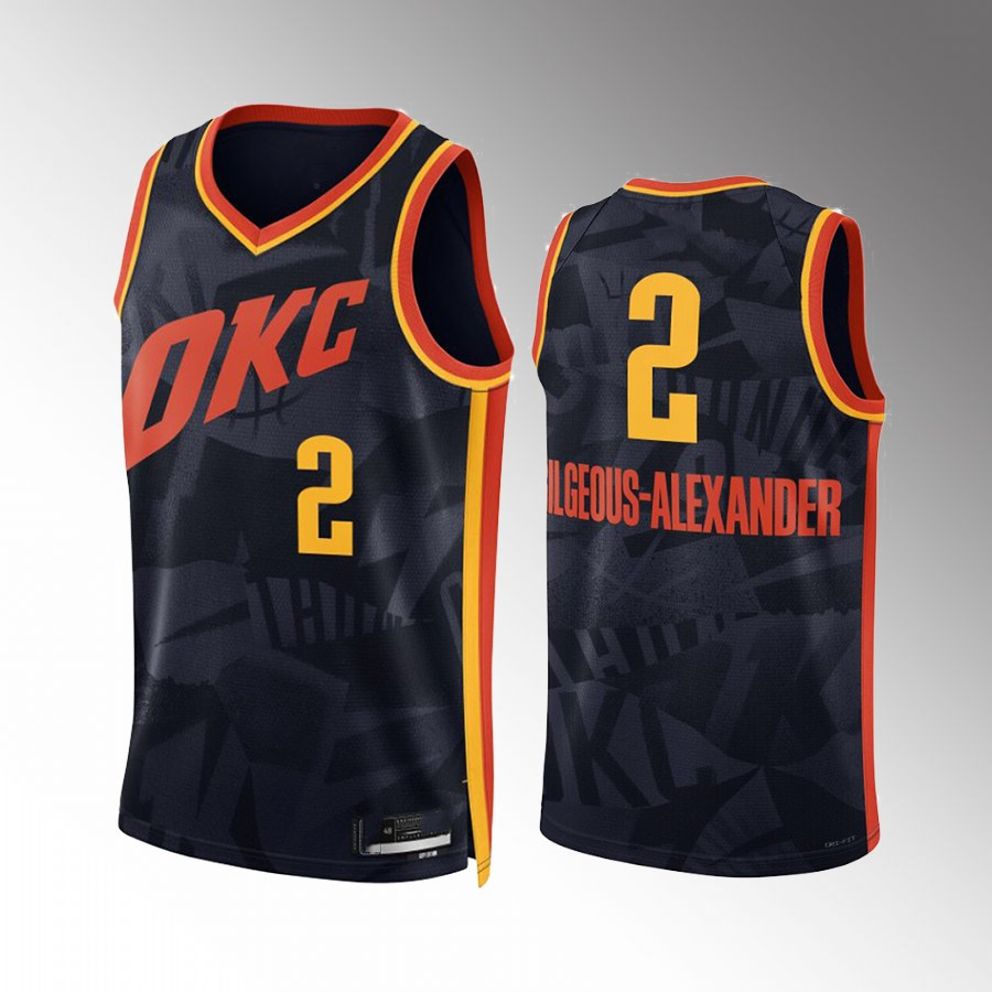 Custom Name & Number 2022-23 New Oklahoma City Thunder Number 2 Shai ...